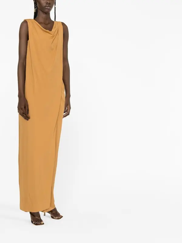 Alberta Ferretti Sleeveless Draped Cut-out Maxi Dress - Neutrals