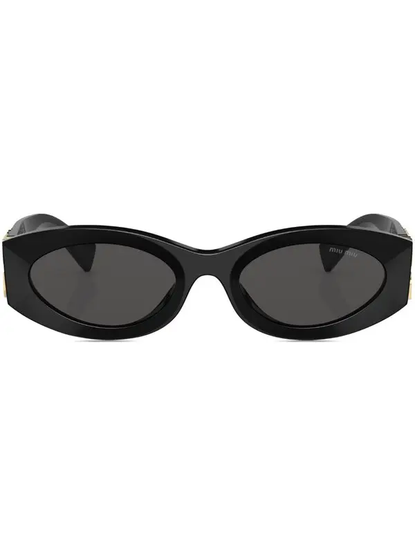 Miu Miu Glimpse Oval-frame Sunglasses - Black