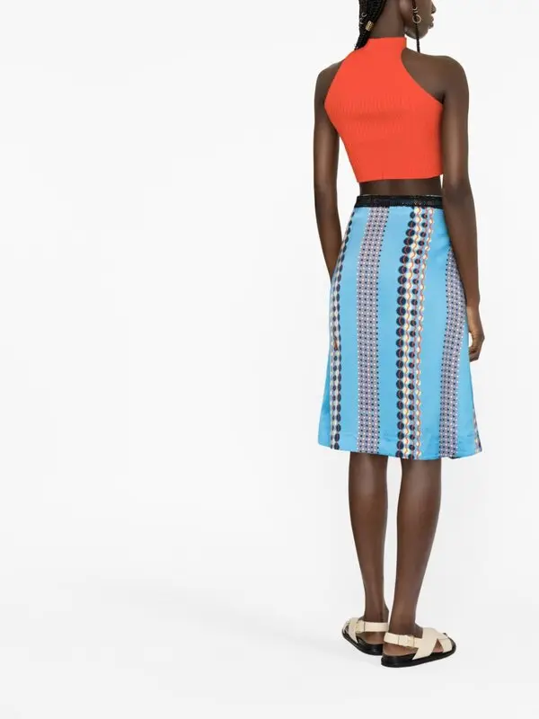 WALES BONNER Tie-fastening Geometric Print Skirt