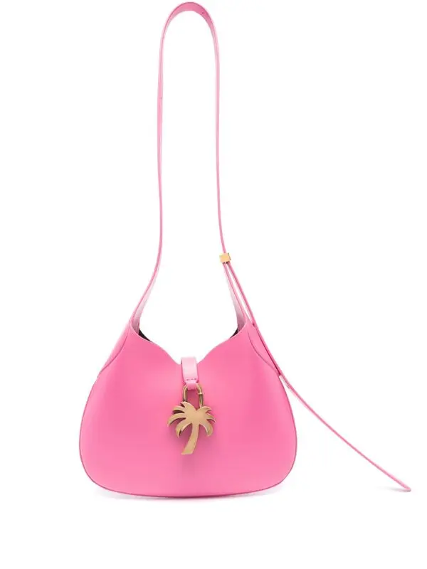 Palm Angels Hobo Leather Shoulder Bag - Pink