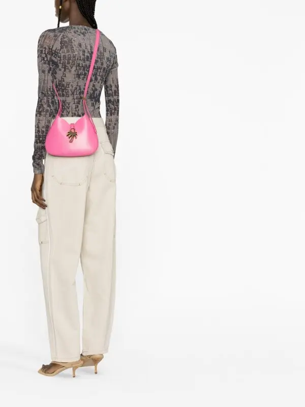 Palm Angels Hobo Leather Shoulder Bag - Pink