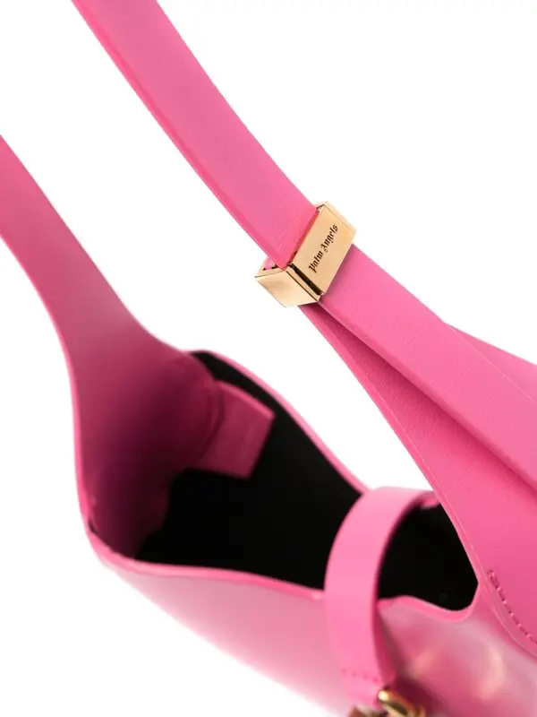 Palm Angels Hobo Leather Shoulder Bag - Pink
