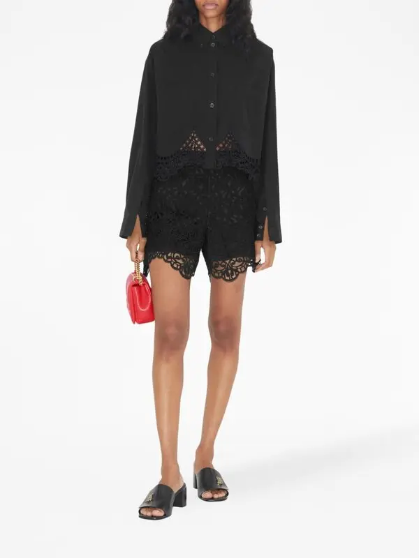 Burberry High-waisted Macramé Lace Shorts