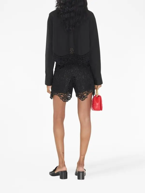 Burberry High-waisted Macramé Lace Shorts
