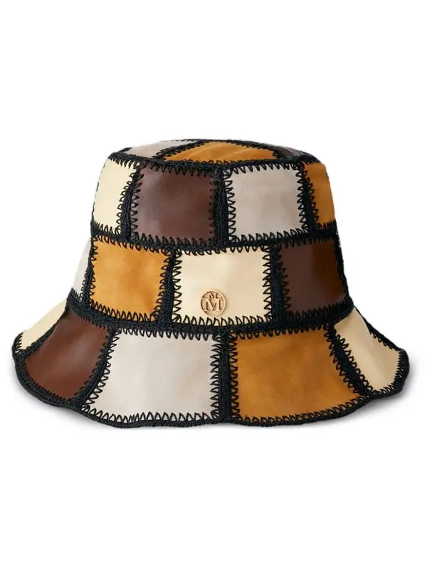 Maison Michel Fredo Leather Bucket Hat In Brown - 30% Off  display picture 1