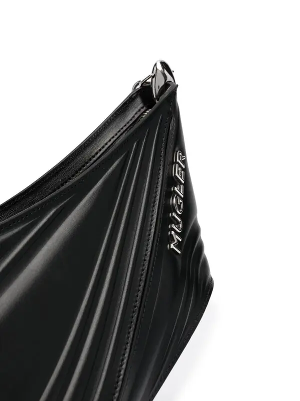 MUGLER Spiral Curve 01 Shoulder Bag - Black