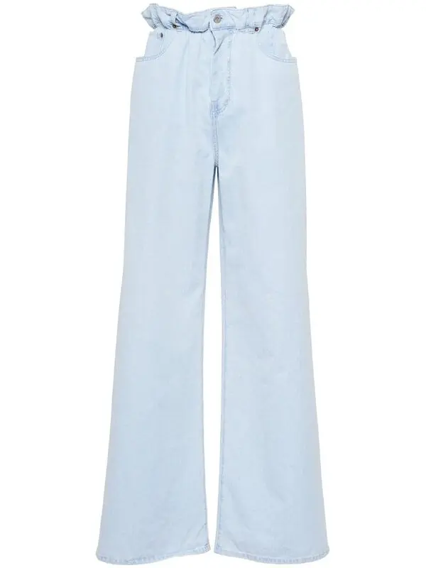 Miu Miu Ruffled Wide-leg Jeans