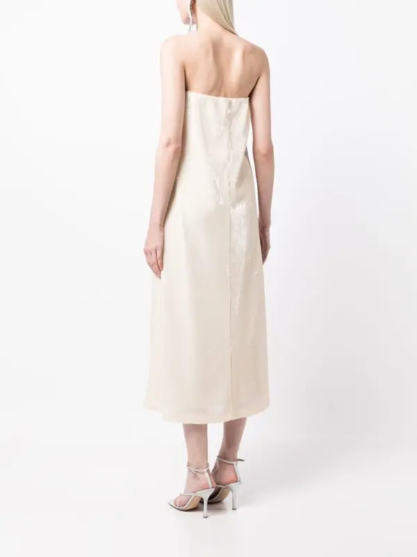 Rokh Shimmer Semi-sheer Midi Dress