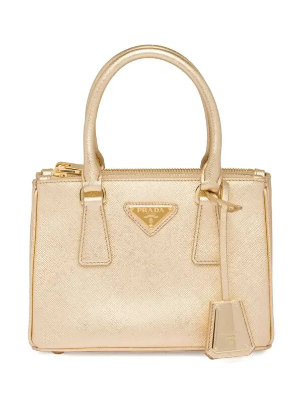 Prada Galleria Leather Mini Bag - Gold