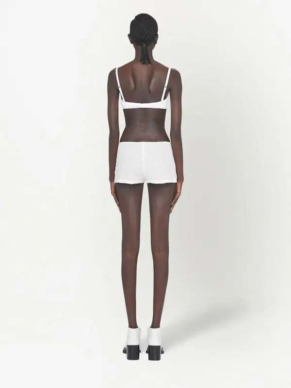 Miu Miu Ribbed Knit Denim Bra
