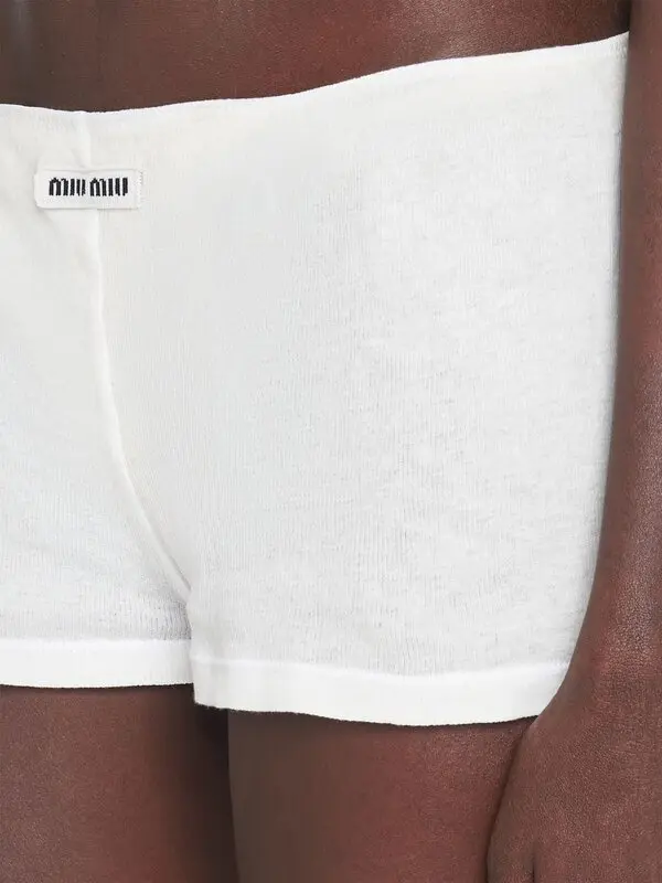 Miu Miu Ribbed Knit Boxer Shorts