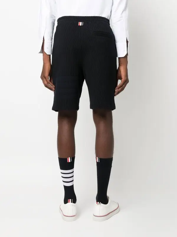 Thom Browne 4-bar Stripe Seersucker Track Shorts - Blue