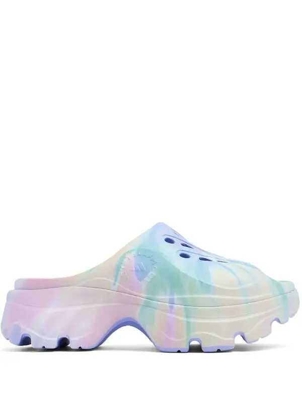 Adidas By Stella McCartney Swirl-print Clogs - Purple