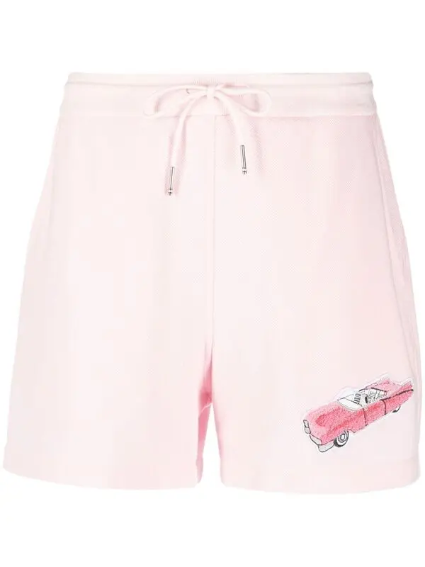 Thom Browne Car-embroidered Piqué Shorts - Pink