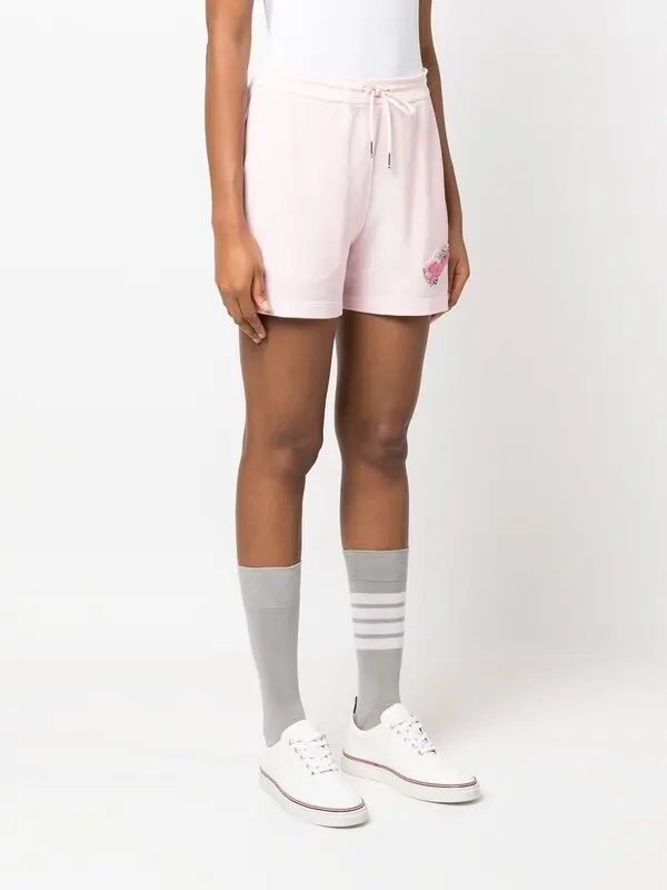 Thom Browne Car-embroidered Piqué Shorts - Pink