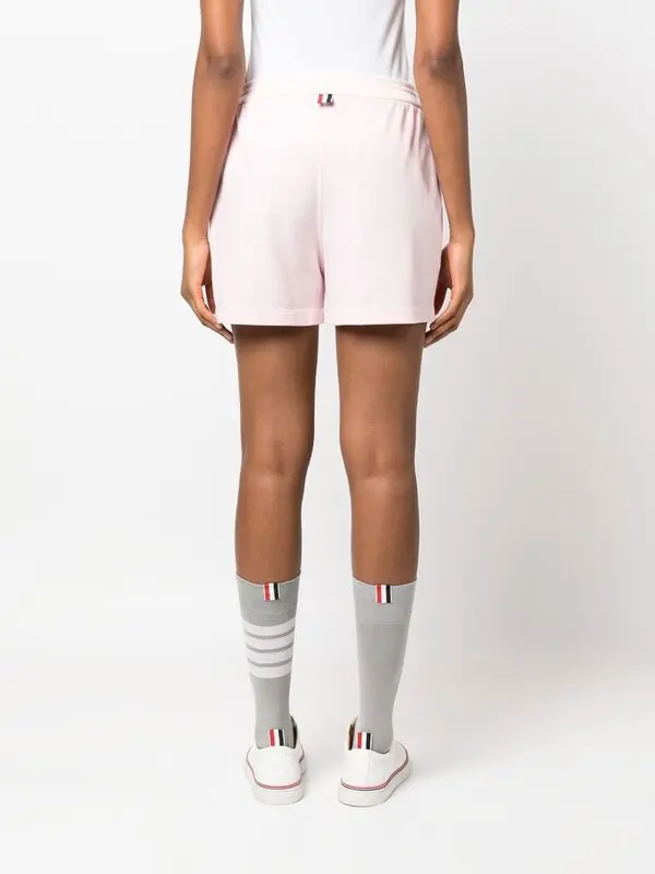 Thom Browne Car-embroidered Piqué Shorts - Pink