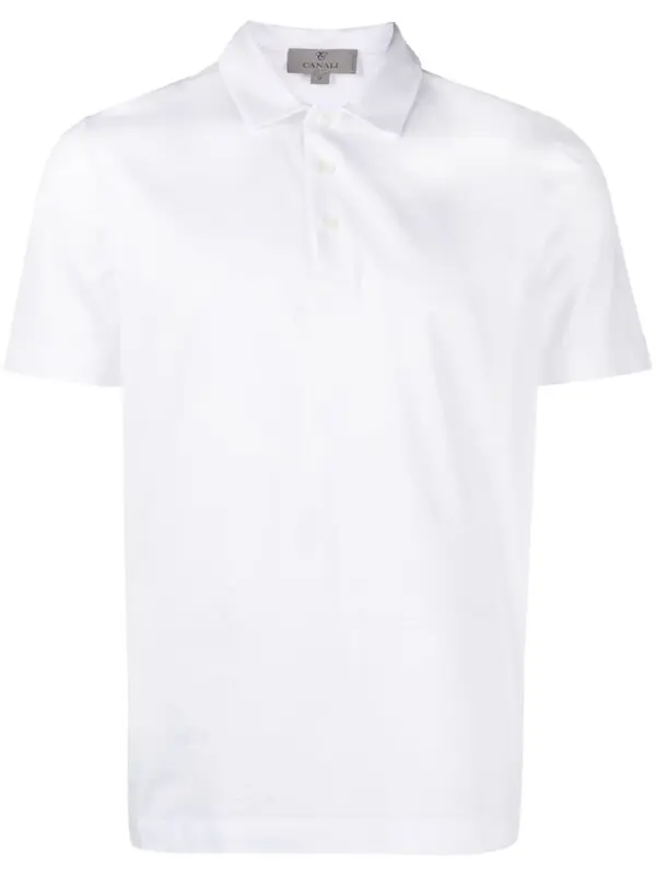 Canali Knitted Polo Shirt - White
