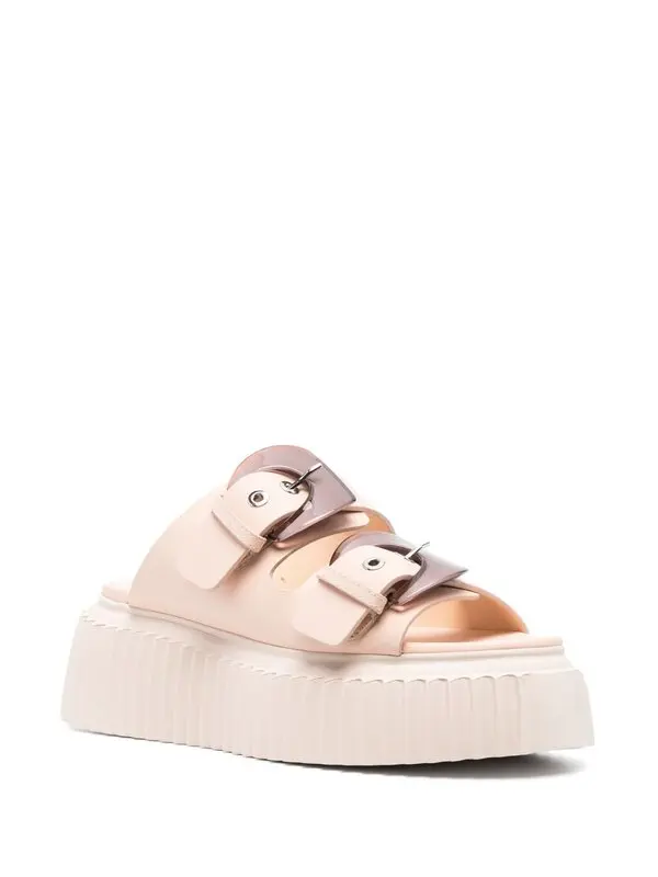 Agl Agatha Double-buckle Slippers - Pink