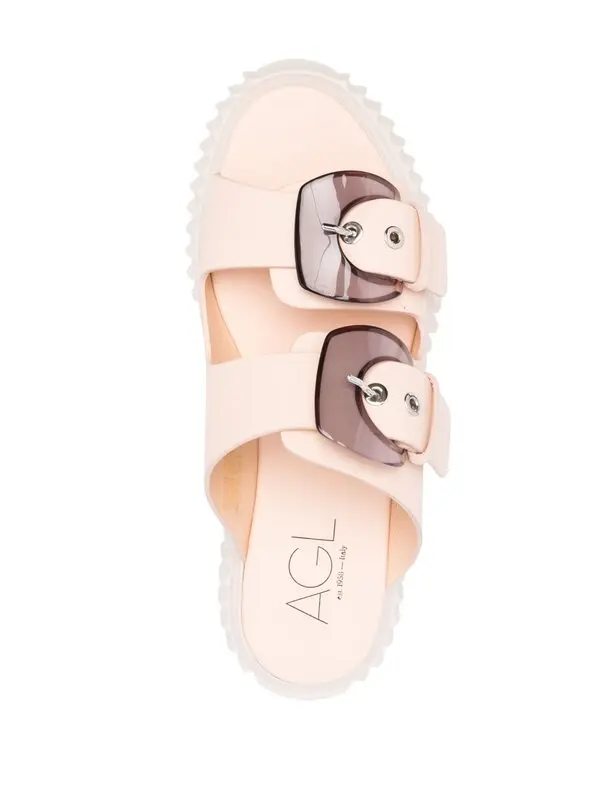 Agl Agatha Double-buckle Slippers - Pink