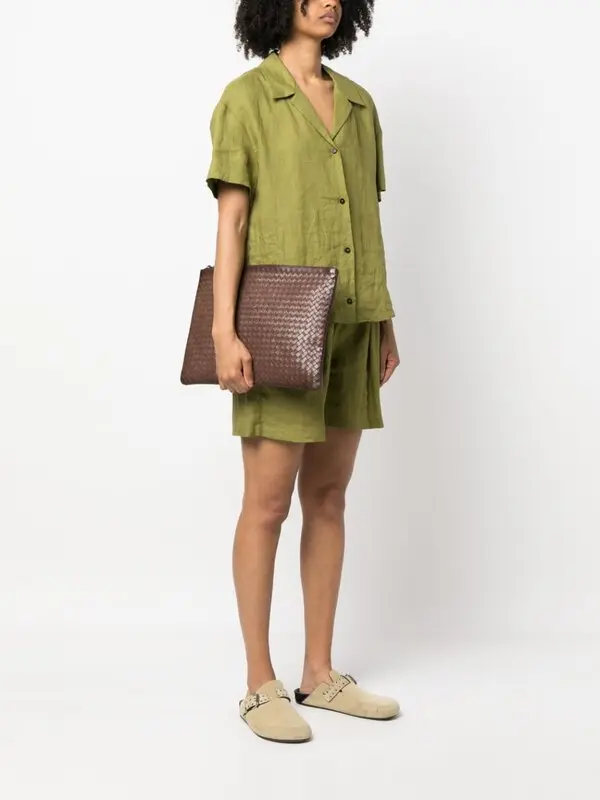 Dragon Diffusion Woven Leather Clutch - Brown