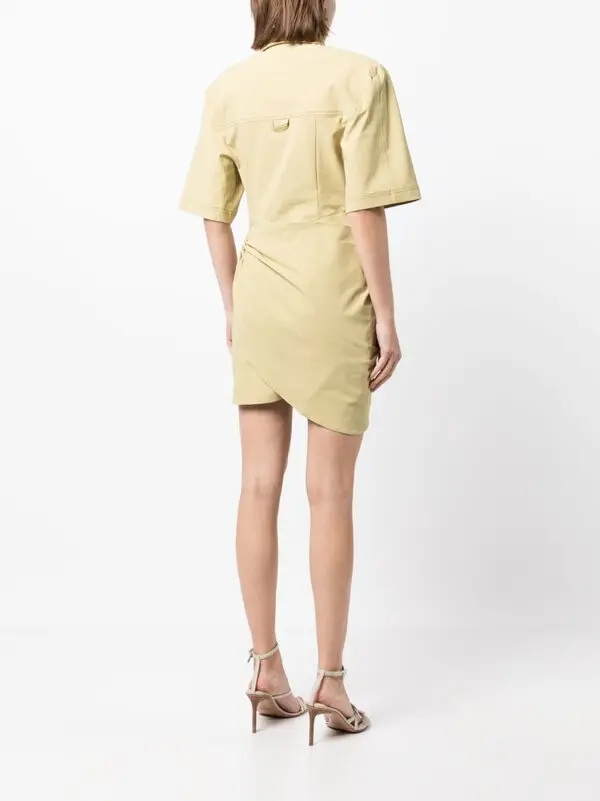 Jacquemus Gathered-detail Shirt Dress - Brown