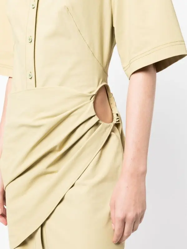 Jacquemus Gathered-detail Shirt Dress - Brown