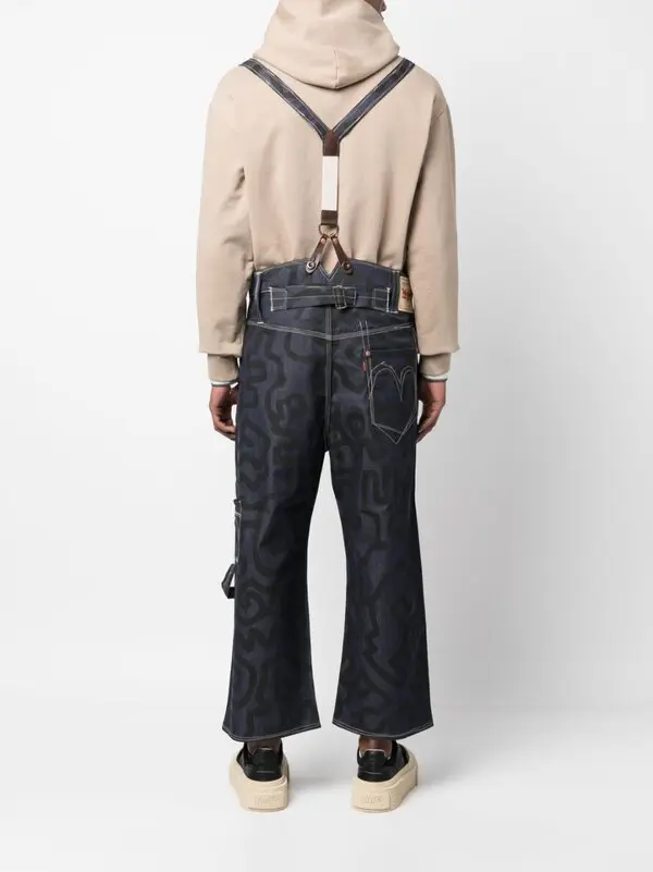 Junya Watanabe Straight-leg Abstract-print Trousers