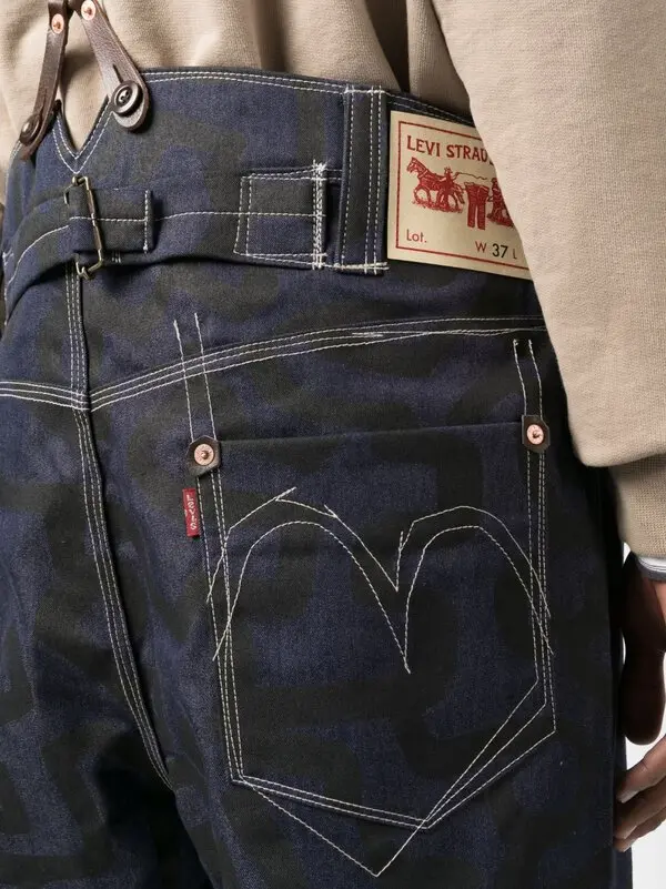 Junya Watanabe Straight-leg Abstract-print Trousers