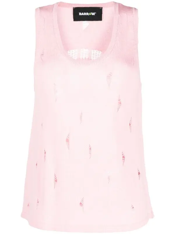 BARROW Distressed-effect Sleeveless Top