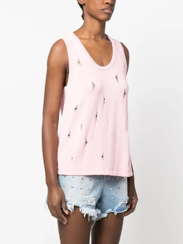 BARROW Distressed-effect Sleeveless Top