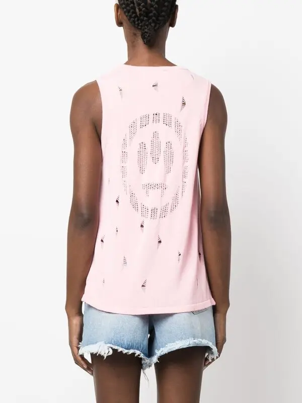 BARROW Distressed-effect Sleeveless Top