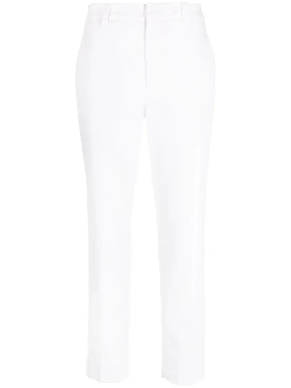 Brunello Cucinelli Cropped-leg Cotton Trousers - White