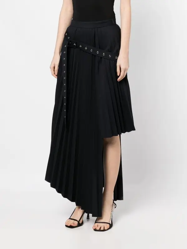 【美品✨】rokh ・Asymmetric Belter Skirt Rokh Belted Pleated Asymmetric Skirt In Blue - 53% Off | Editorialist