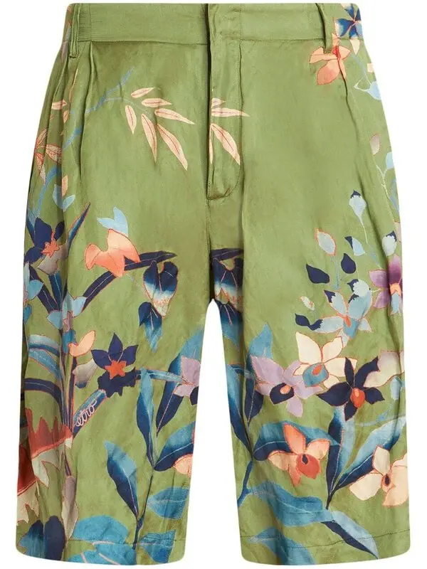 Etro Floral-print Deck Shorts - Green