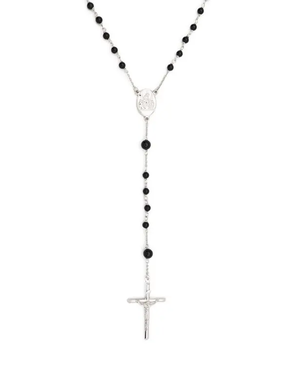 Dolce & Gabbana Rosary Cross-pendant Necklace - Silver