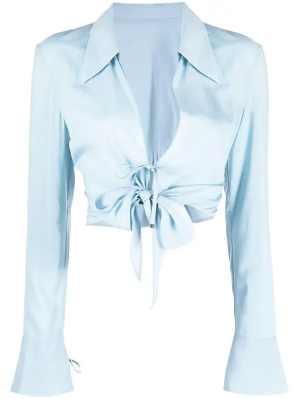SYSTEM Tie-fastening Cropped Blouse