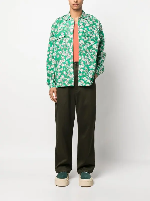 Rhude Daisy-print Long-sleeved Shirt