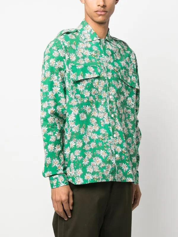 Rhude Daisy-print Long-sleeved Shirt