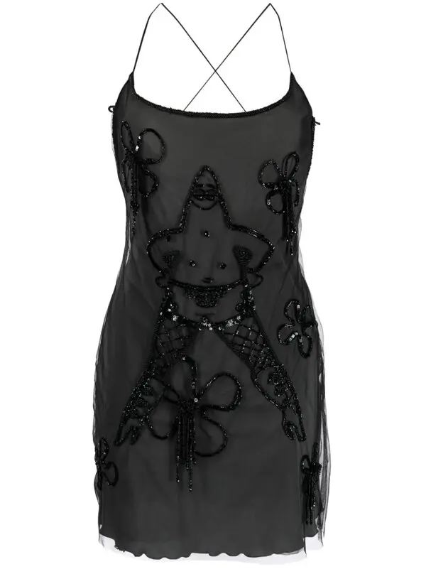 Gcds Patrick-embellished Tulle Mini Dress