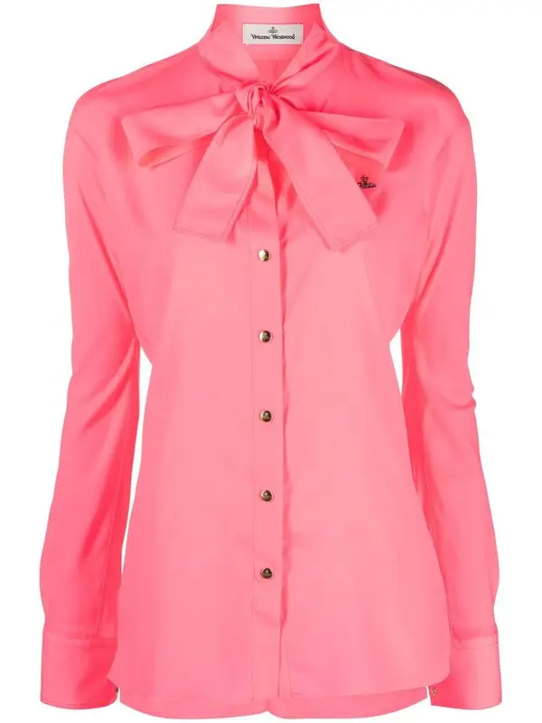 VIVIENNE WESTWOOD Logo-embroidered Tie-fastening Shirt