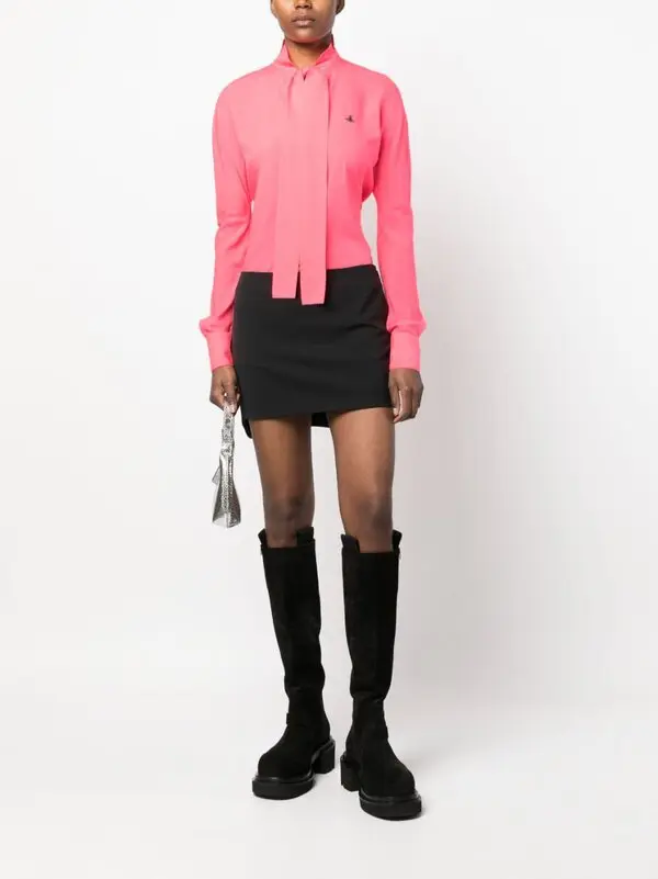 VIVIENNE WESTWOOD Logo-embroidered Tie-fastening Shirt