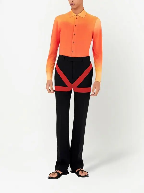 FERRAGAMO Graphic Print Tailored Trousers - Black