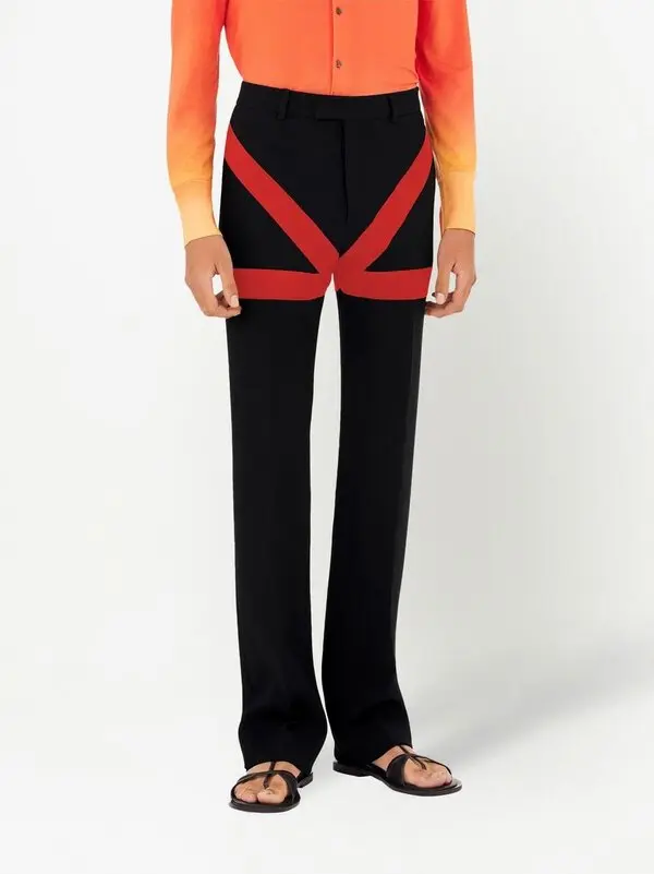 FERRAGAMO Graphic Print Tailored Trousers - Black