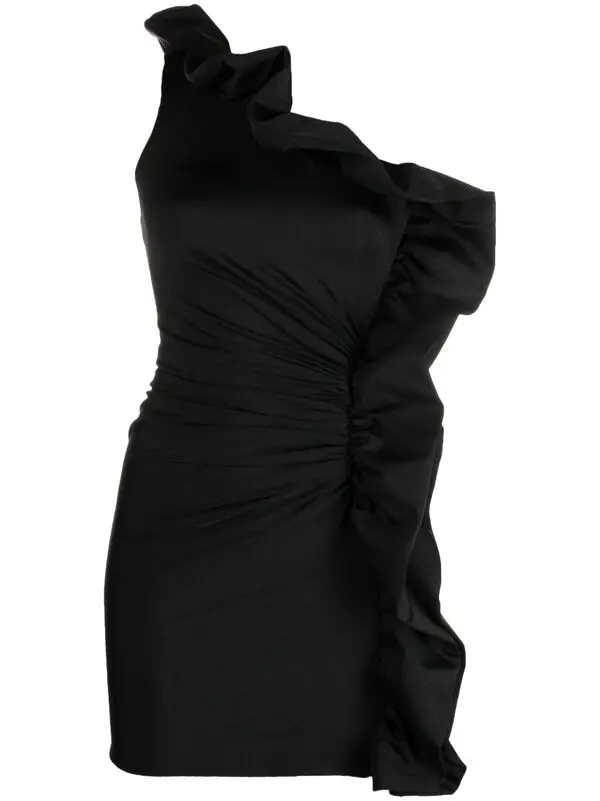 Amen One-shoulder Ruffled Mini Dress