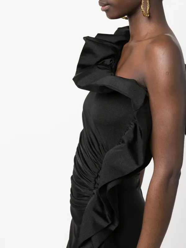 Amen One-shoulder Ruffled Mini Dress
