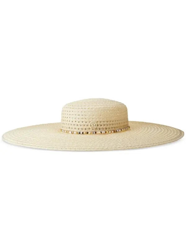 MAISON MICHEL Bianca Wide Brim Hat - Neutrals
