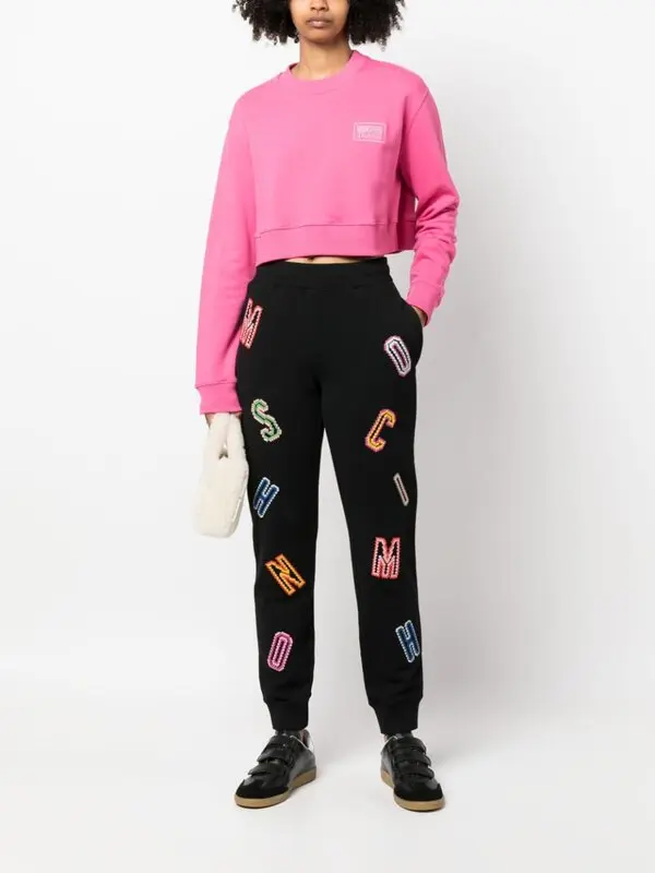Moschino Logo-embroidered Cotton Track Pants