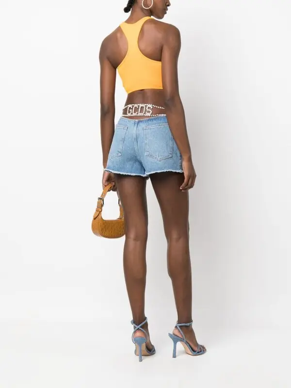 Gcds High-waisted Denim Shorts