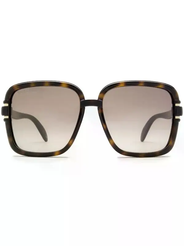 Gucci Tortoiseshell-effect Square-frame Sunglasses - Brown