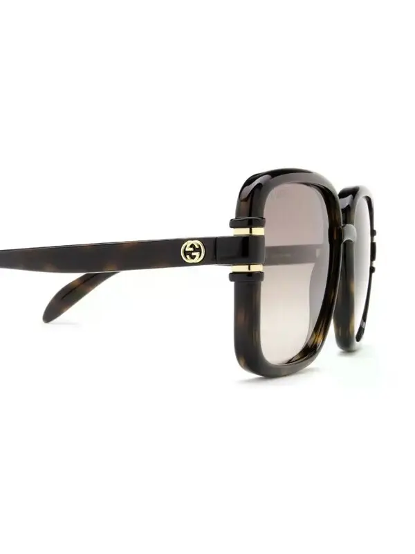 Gucci Tortoiseshell-effect Square-frame Sunglasses - Brown